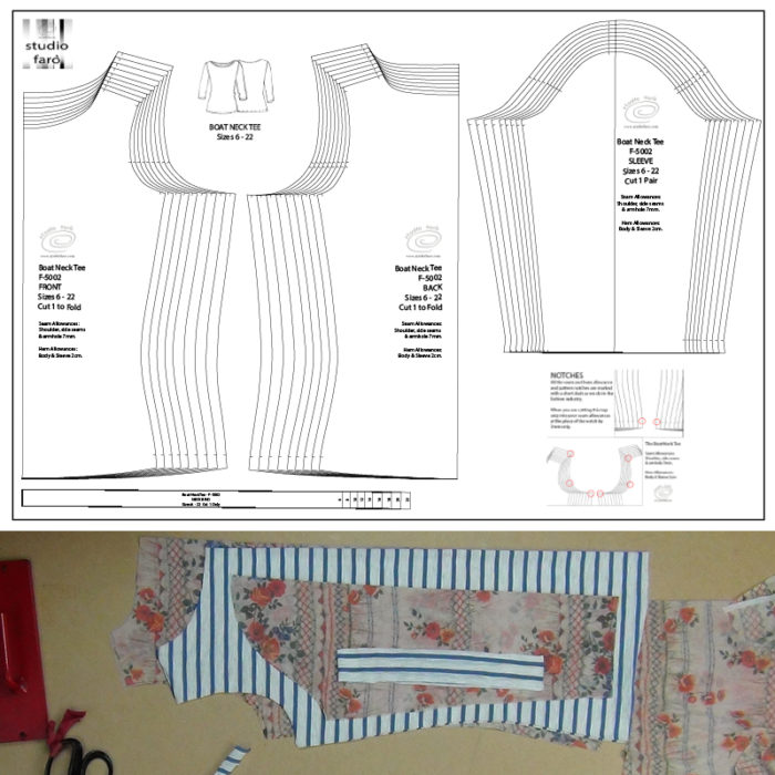 Studio Faro | Boat Neck Tee Shirt PDF Sewing Pattern