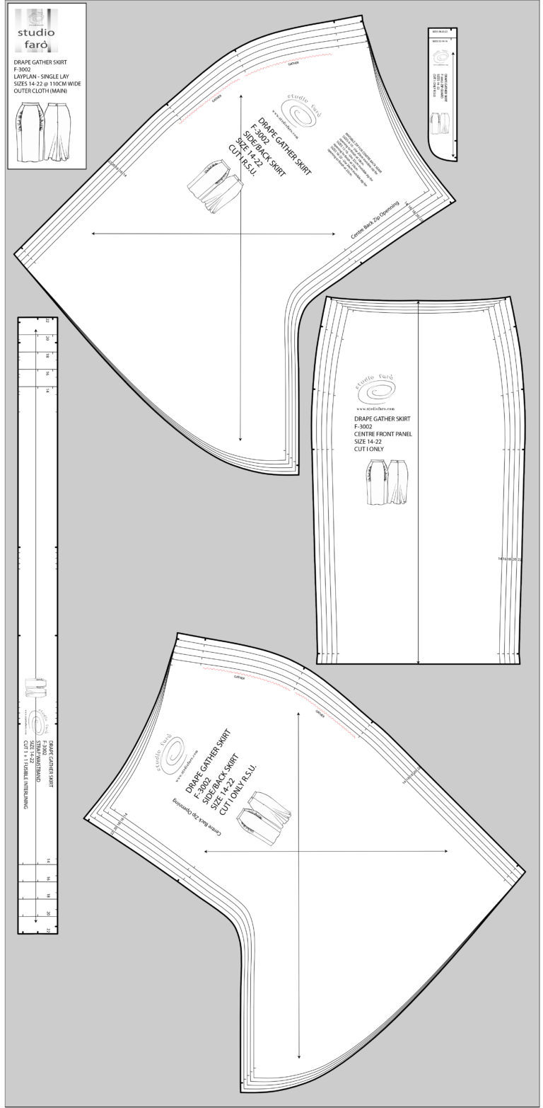 Studio Faro | Drape Gather Skirt - Laying-up and cutting out.