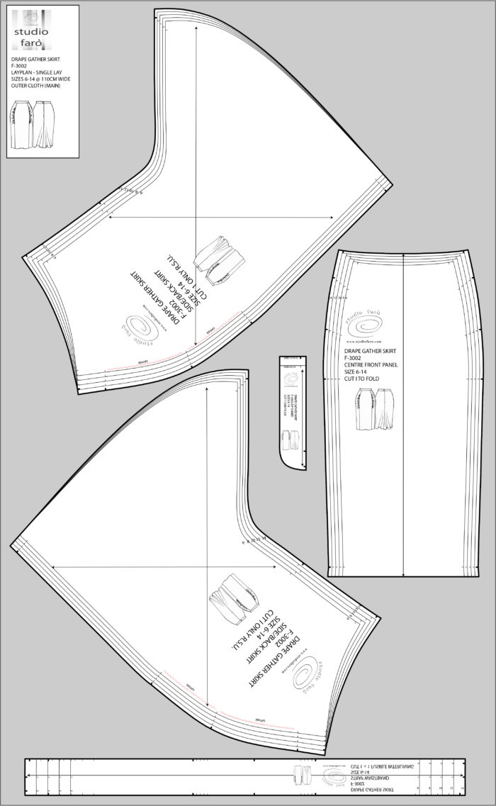 Studio Faro | Drape Gather Skirt - Laying-up and cutting out.