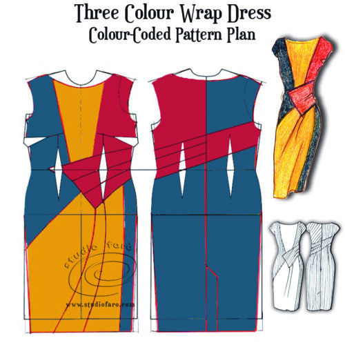 Studio Faro | Three Colour Wrap Dress