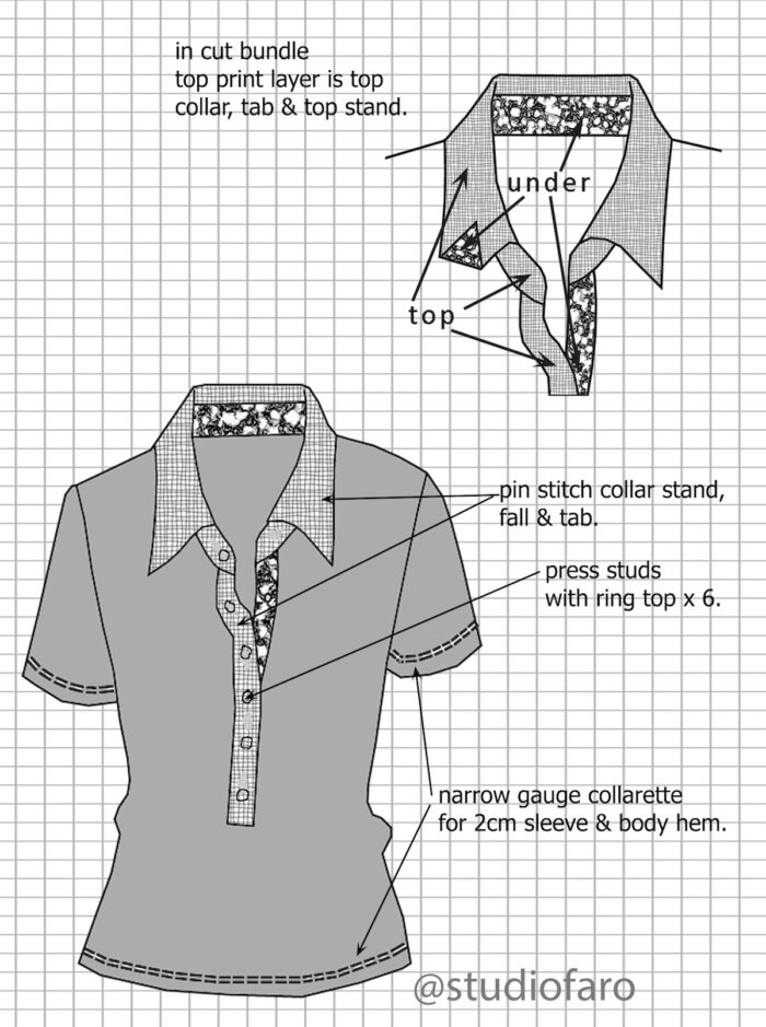 Studio Faro | Casual and Work Ready – Tab Polo Tee PDF Sewing Pattern
